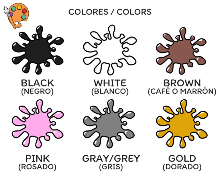 24 colores en inglés y español + ejercicios descargables