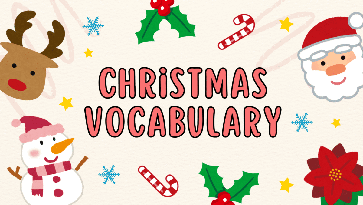 Christmas Vocabulary for kids - English and Spanish